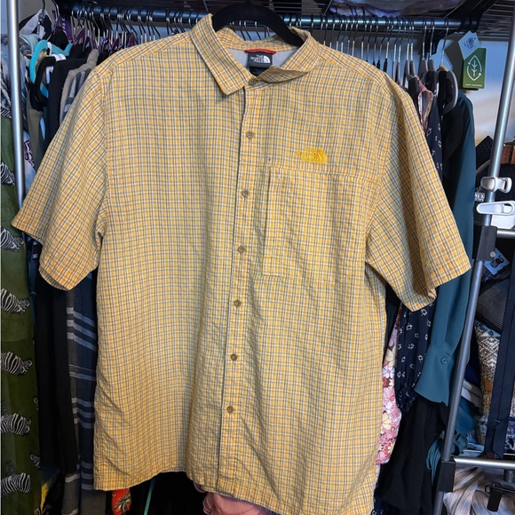 The North Face | Shirts | The North Face Yellow Plaid Mens Shirt Flaw ...